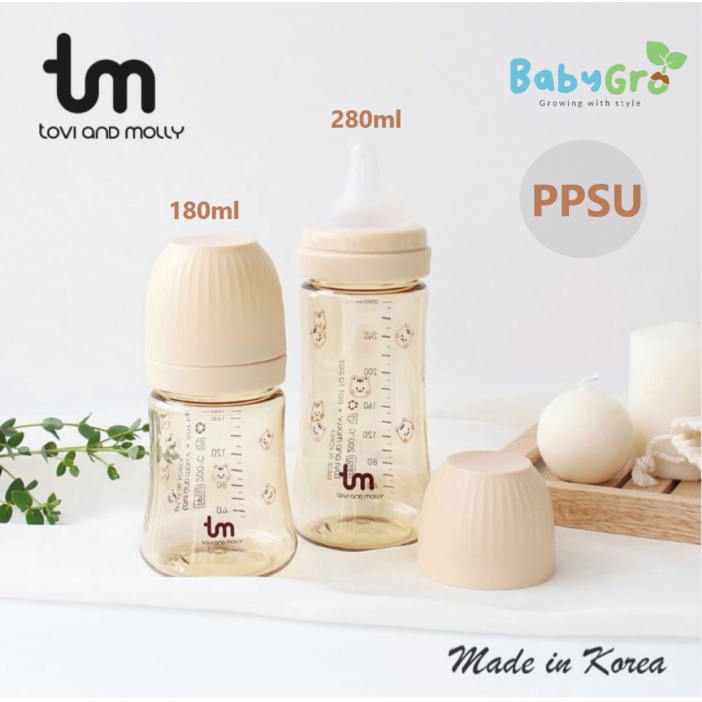 Tovi & Molly PPSU Baby Feeding Bottle 180ml | 280ml ( Made In Korea ) Ready Stock In JB | Shopee ...