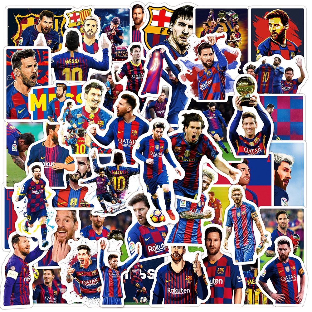 Stiker LIONEL MESSI 50 keping Kalis Air Tidak Berulang (LIONEL MESSI 50 ...