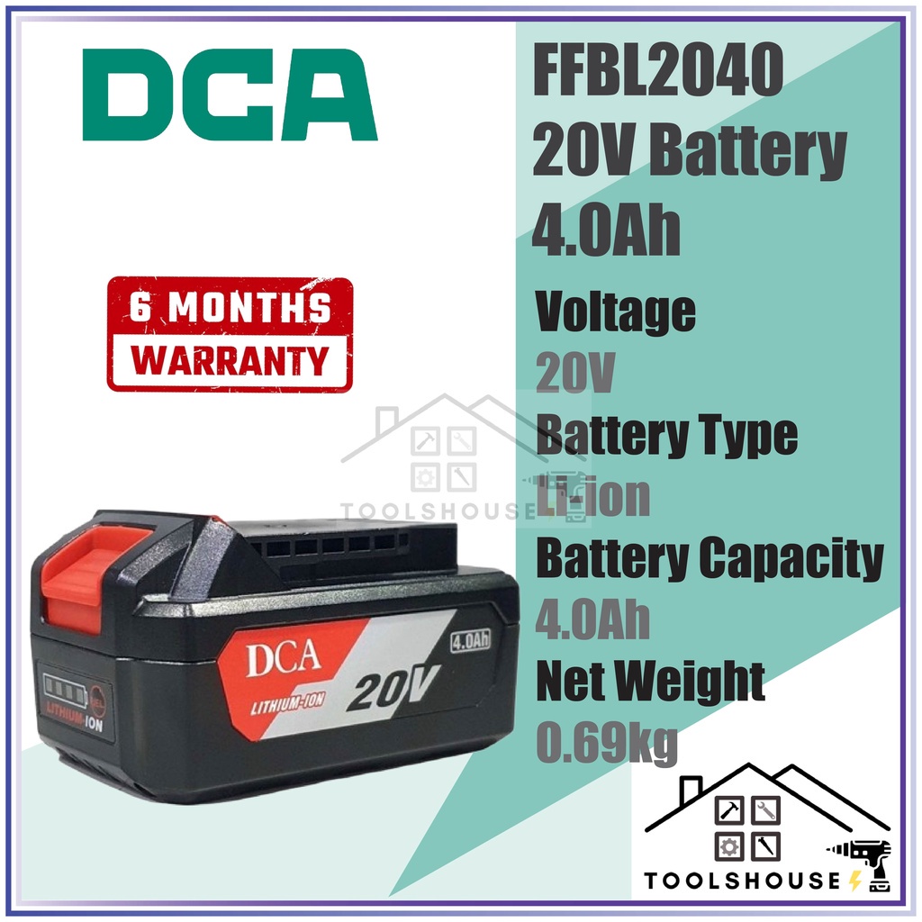 DCA 20V 4.0Ah Battery / 2A Charger Starter Kit Set 电池 / 充电器 | Shopee ...