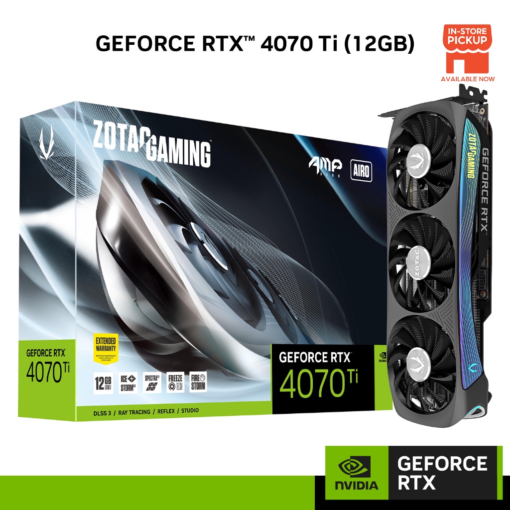 NVIDIA® Graphic Card ZOTAC GAMING - GeForce RTX™ 4070 Ti AMP AIRO (12G ...