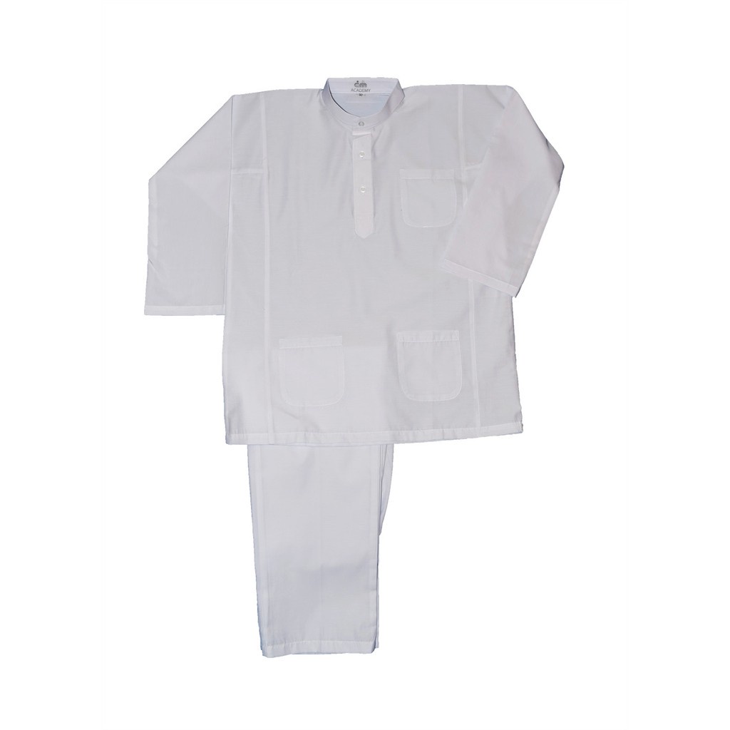 Baju Melayu Putih Sekolah Agama Kain Licin KOSHIBO School Uniform BLACK ...