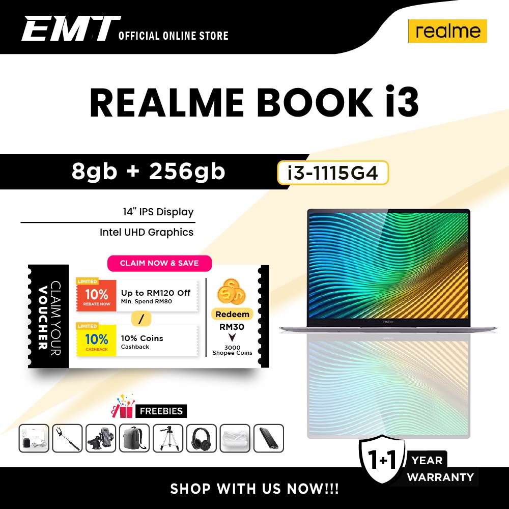 REALME Book i3-1115G4 [8GB RAM 256GB SSD] - Original REALME Malaysia ...