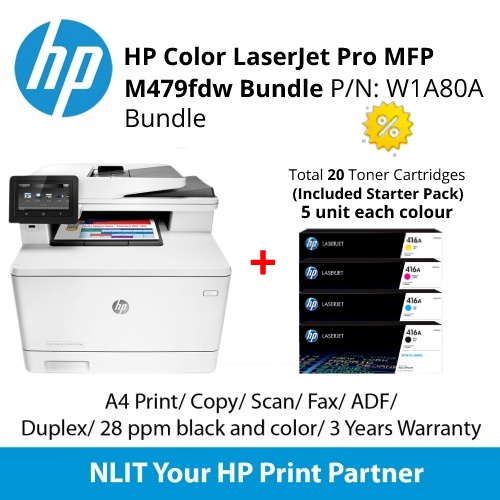 HP Color LaserJet Pro MFP M479fdw Printer Bundle Package + Total 20 ...