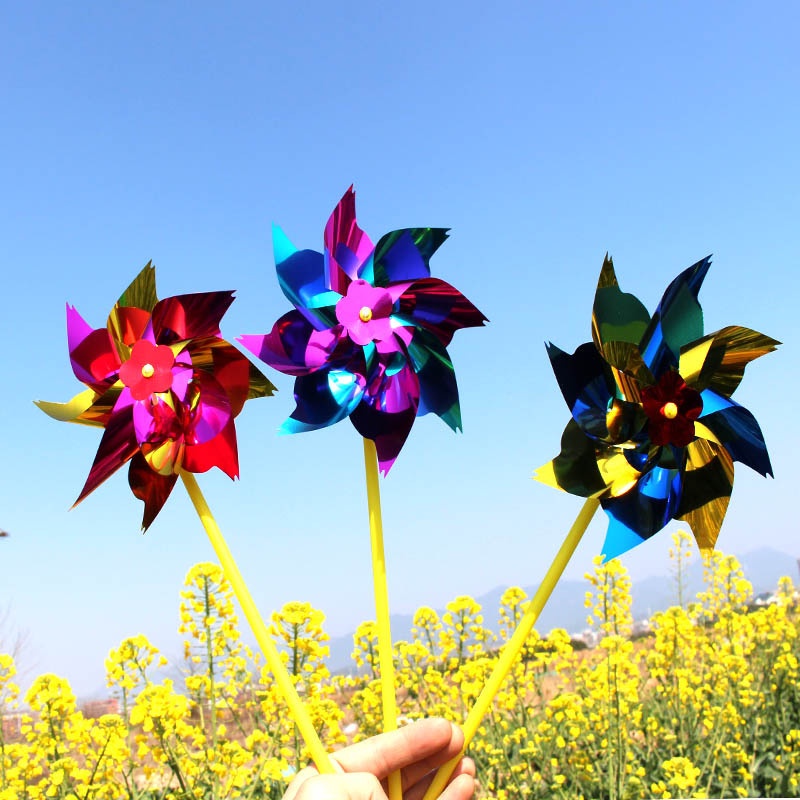 1 Piece Plastic Rainbow Pinwheel, Lawn Garden DIY Windmill, Children ...