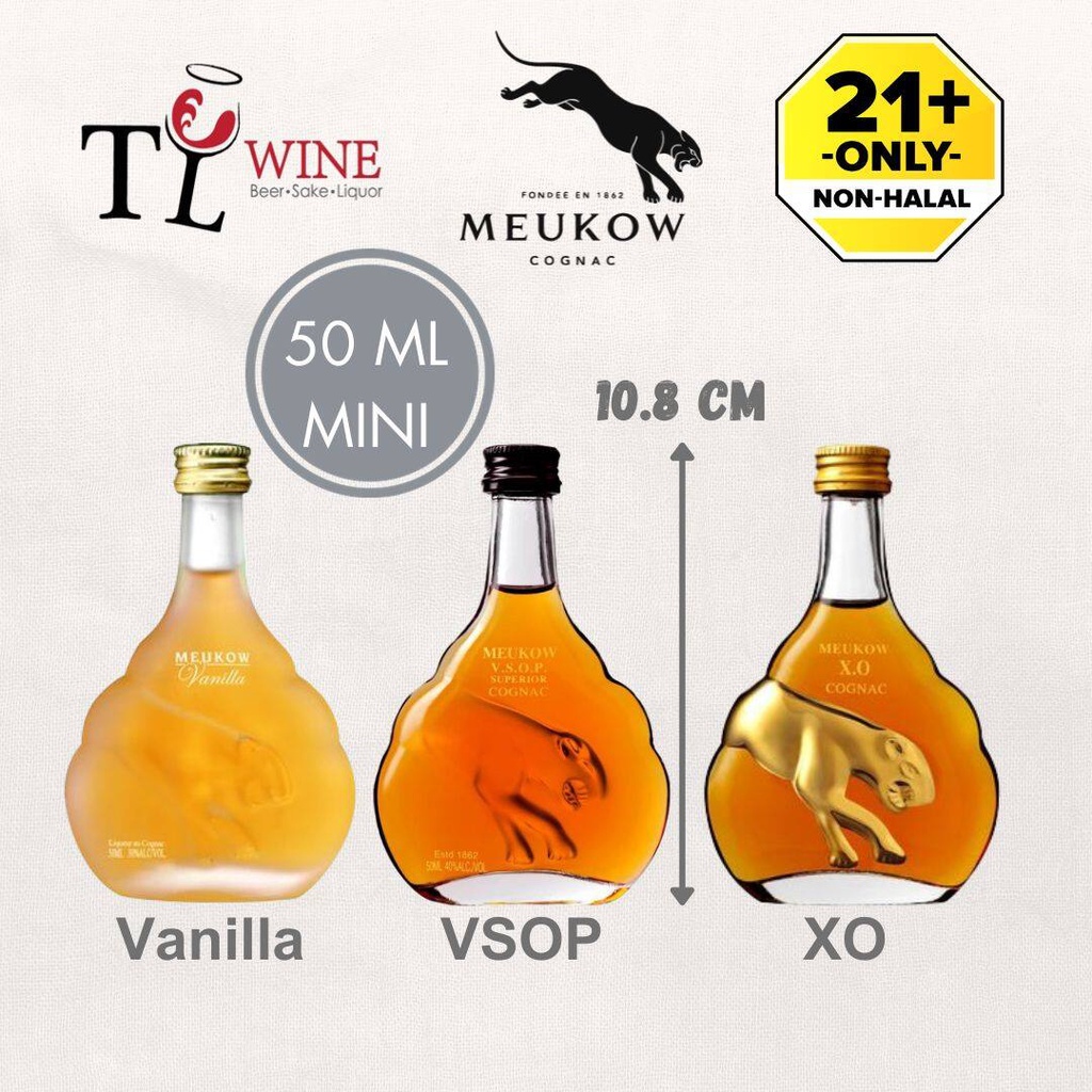 Meukow Cognac Miniature Mini 50ml Brandy Alc:30-40% Duty paid 100% ...