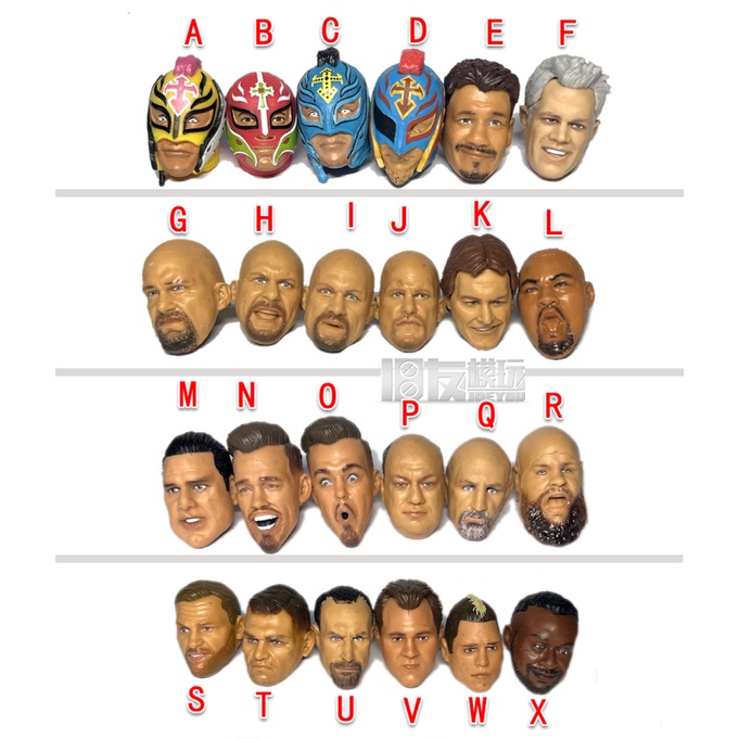 Wwe Wrestler action figure Head Carving 6-7inch action figure ...