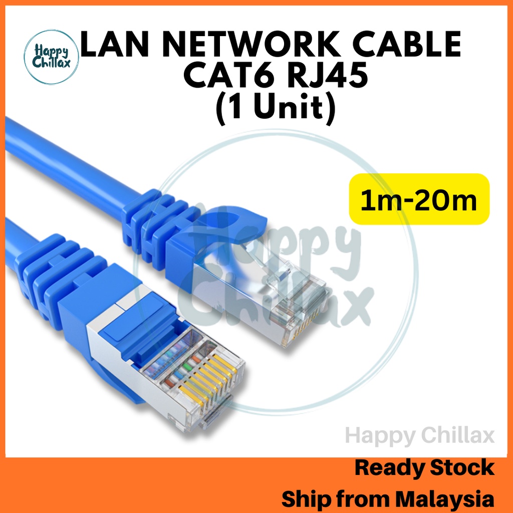 CAT6 High Speed LAN Network Cable RJ45 Ethernet Cabling Patch Cord 1m/2m/3m/5m/10m/15m/20m (1 ...