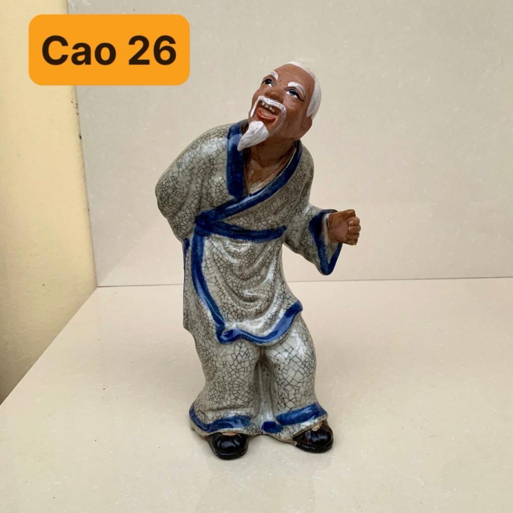 Statue of an old man grafted with a bonsai tree in Ran color, 26cm high ...