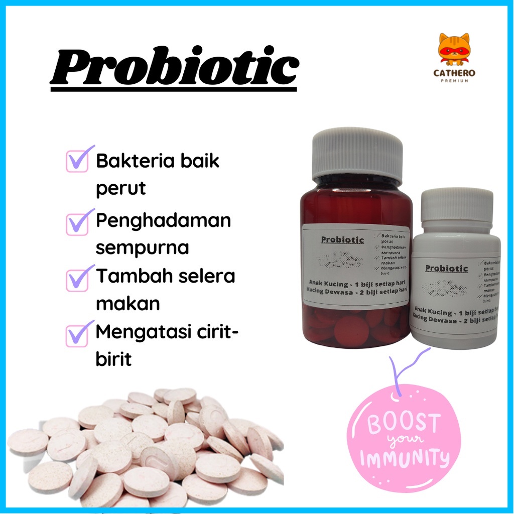 CATHERO Probiotic Supplement Vitamin Kucing untuk Pencernaan & Atasi ...
