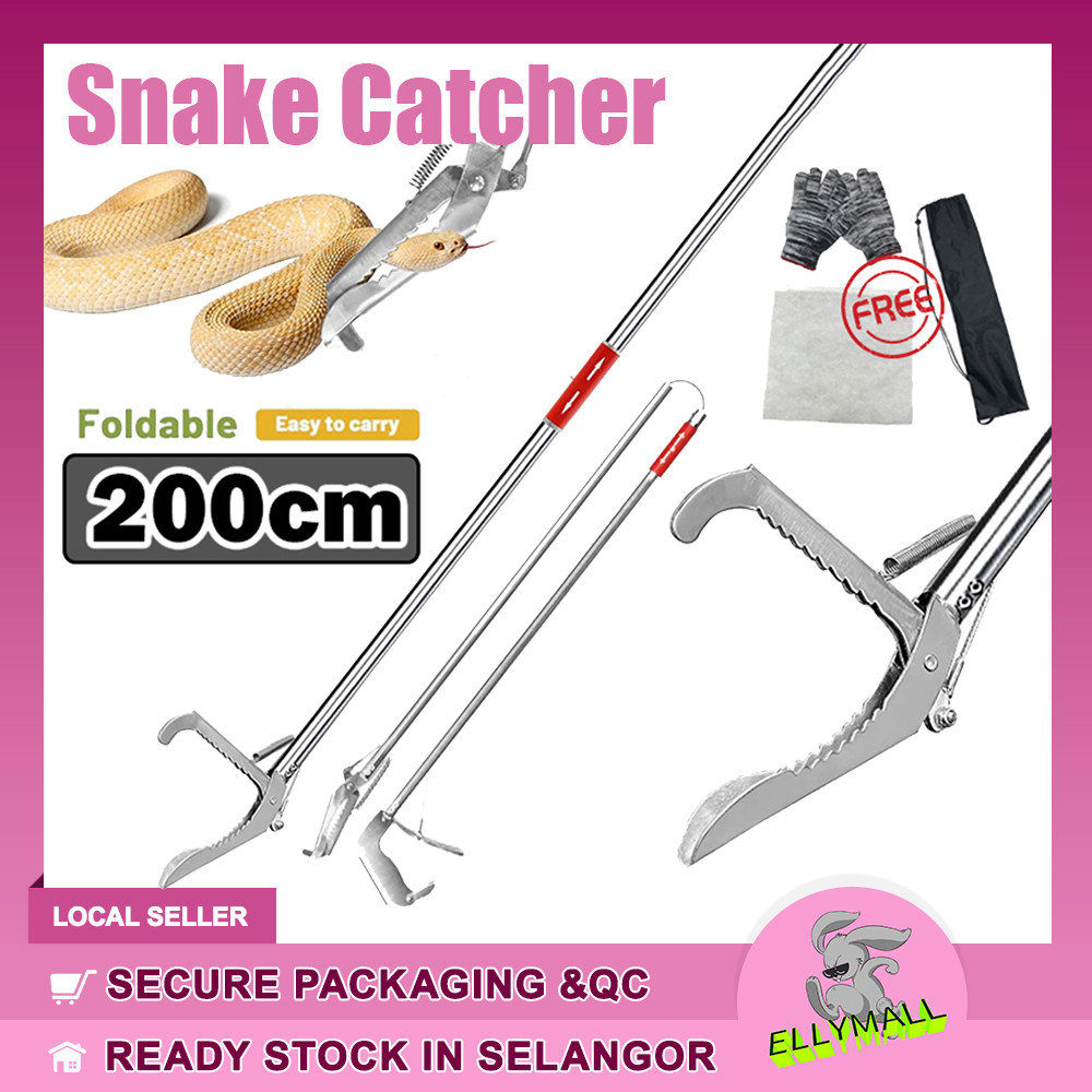 IN Stock💯 Snake Stick Catcher Stainless Steel Snake Tongs Clamp Long ...