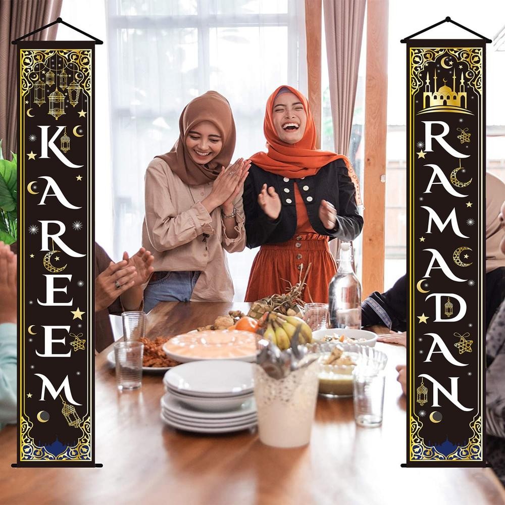 Ramadan Hanging Bunting Garlands Decoration Eid Mubarak Door Banner For ...