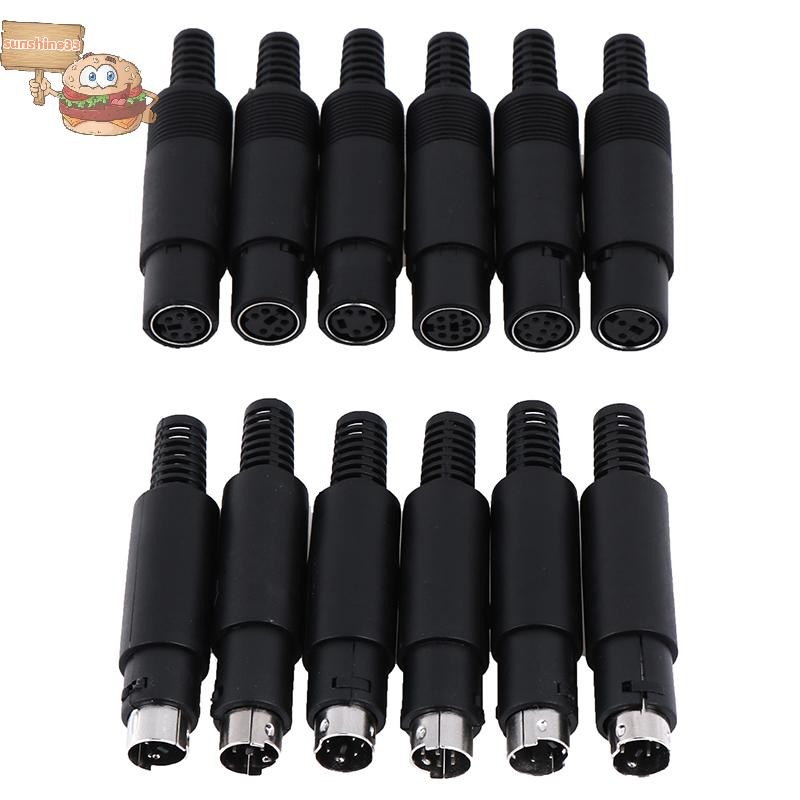 sun Mini DIN Plug Socket Connector 3/4/5/6/7/8 PIN Chassis Cable Mount Male Female shine ...