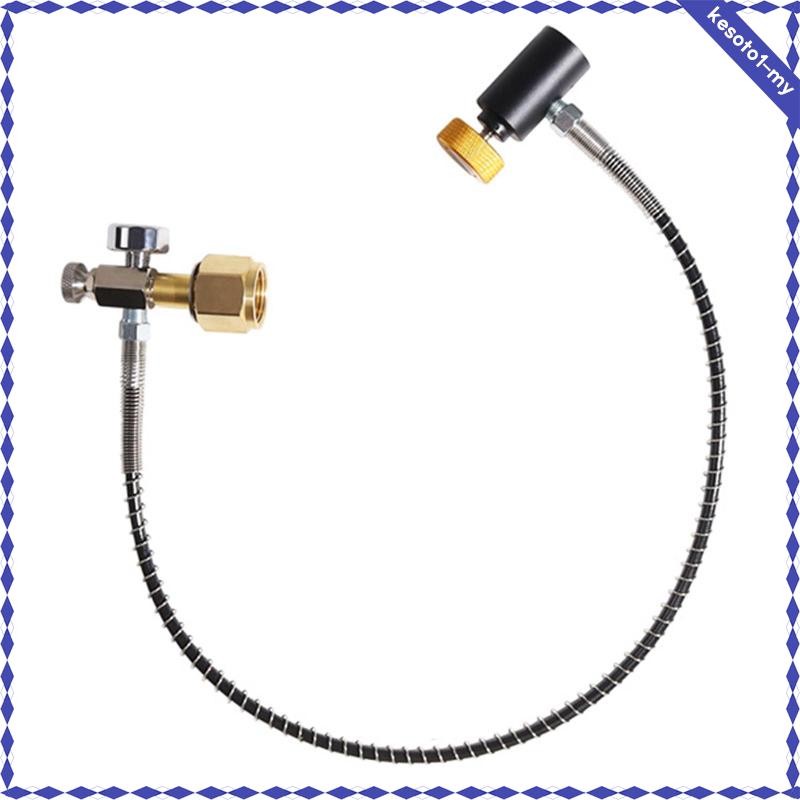 [KesotoafMY] CO2 Cylinder Refill Adapter Bottle Connector Accessories 3000PSI Pressure Gauge ...