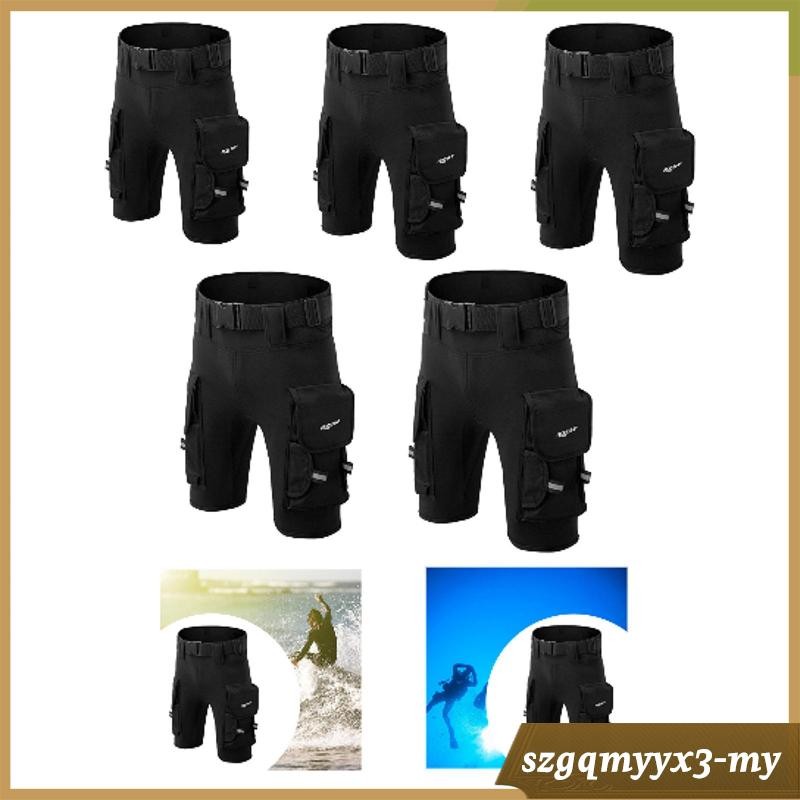 [ Diving Shorts, Men Submersible Pants Adjustable Belt Thicken Wetsuit ...