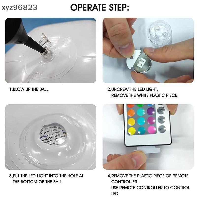 [XYZ] LED Balloon Large Inflatable Blow Up Beach Large Waterproof For ...