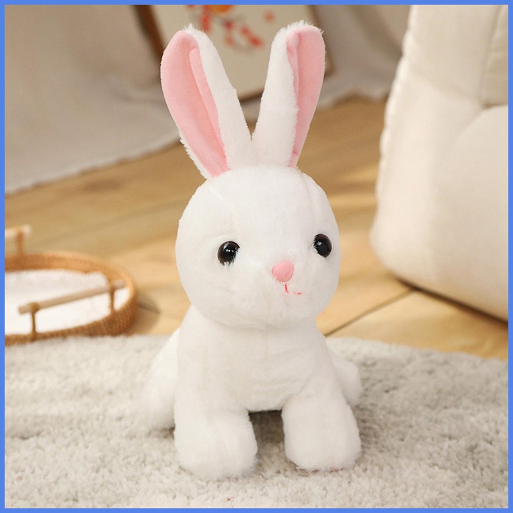 Rabbit Stuffed Animal Realistic Stuffed Bunny Kids Companion Doll Home ...