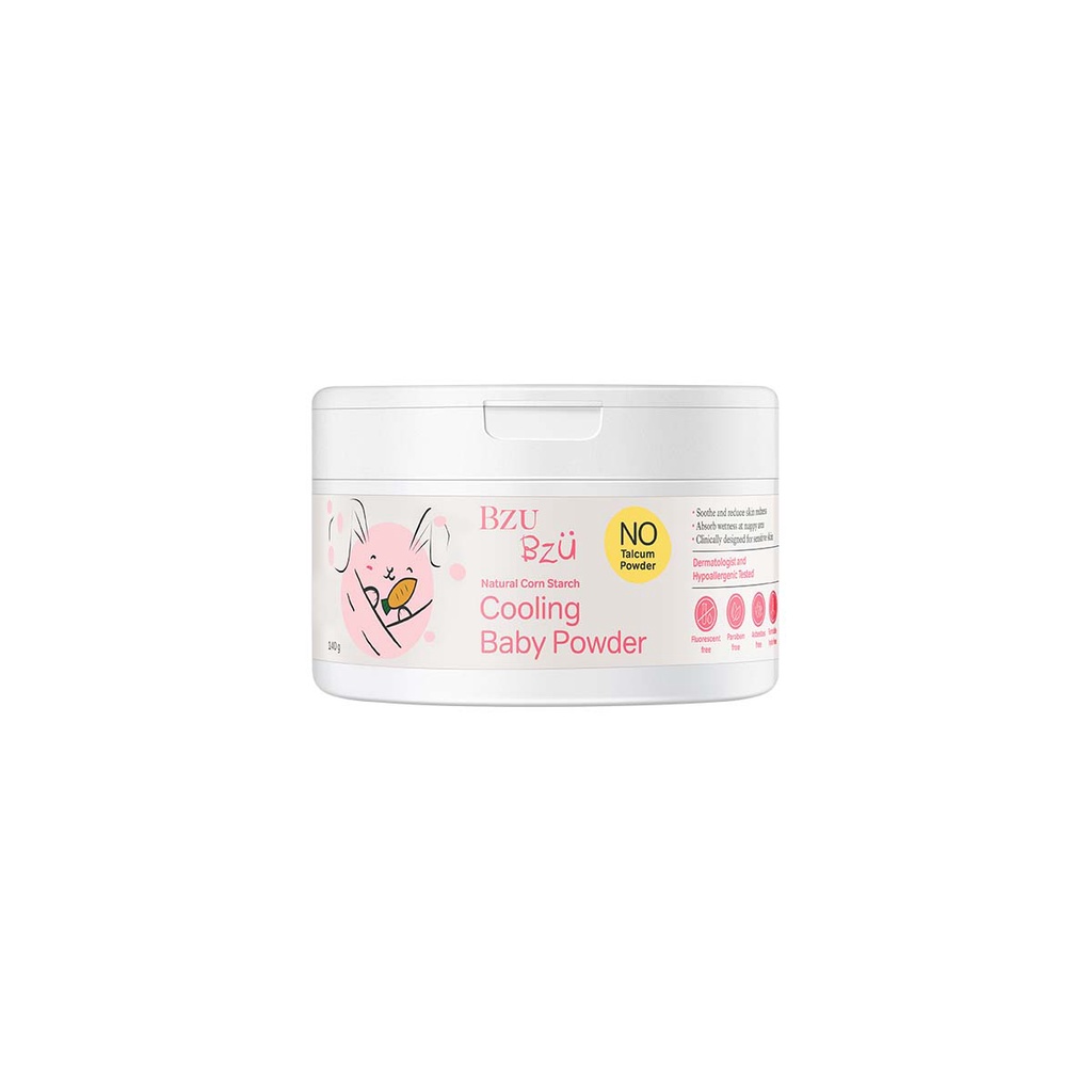 Bzu Bzu Cooling Baby Powder with Puff (140g) | Shopee Malaysia