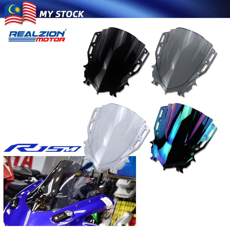 REALZIONMOTOR For Yamaha R15M R15 V4 Windshield Windcreen Double Bubble ...