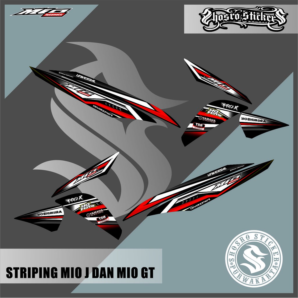 Mio GT/MIO J Motorcycle STICKER Variation STRIPING RACING MIO J ...