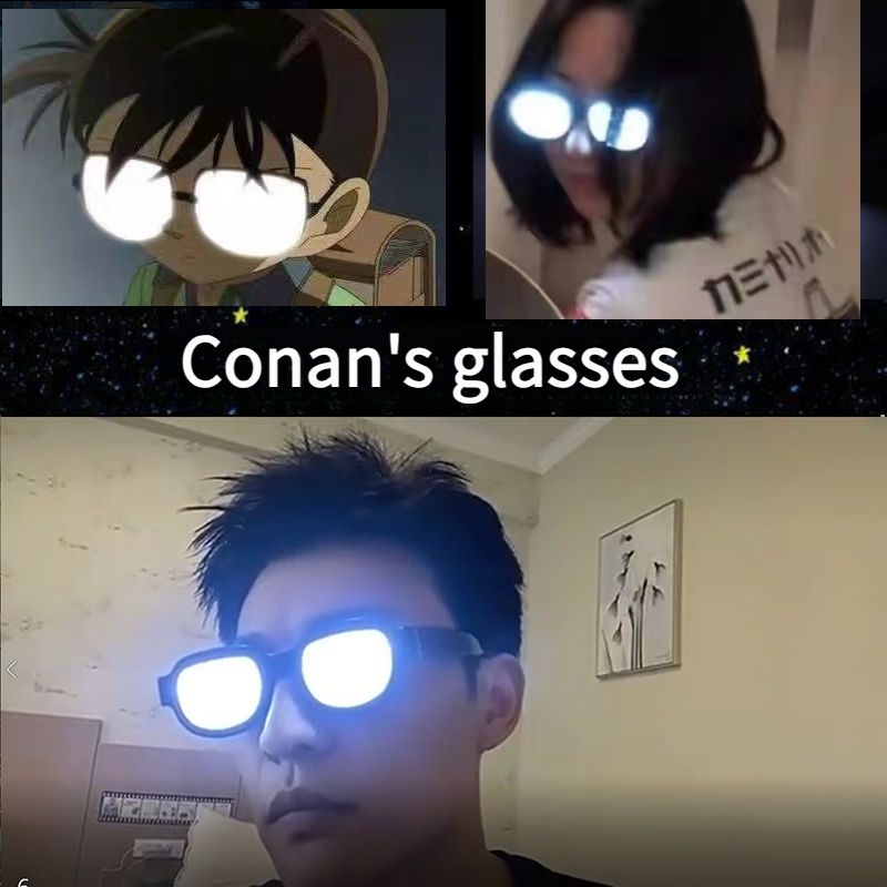 Conan luminous glasses LED detective Conan same glasses cos cosplay ...