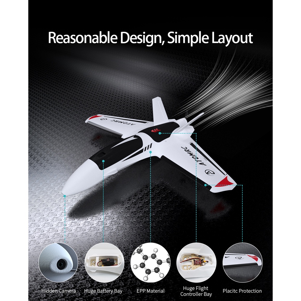 ATOMRC 845mm Wingspan Fixed Delta Wing Dolphin FPV Airplane Drone ...