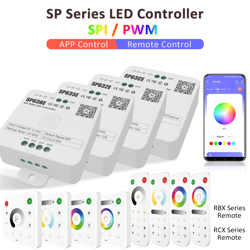 5-24V SPI PWM LED Controller for Pixel WS2811 WS2812B COB 5050 CCT RGB ...