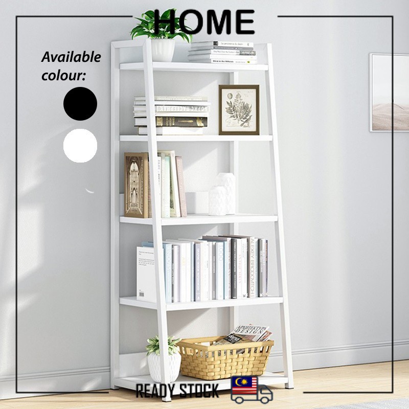 5 Layers Bookshelf Cabinet Wood Steel Bookcase Furniture | Shopee Malaysia