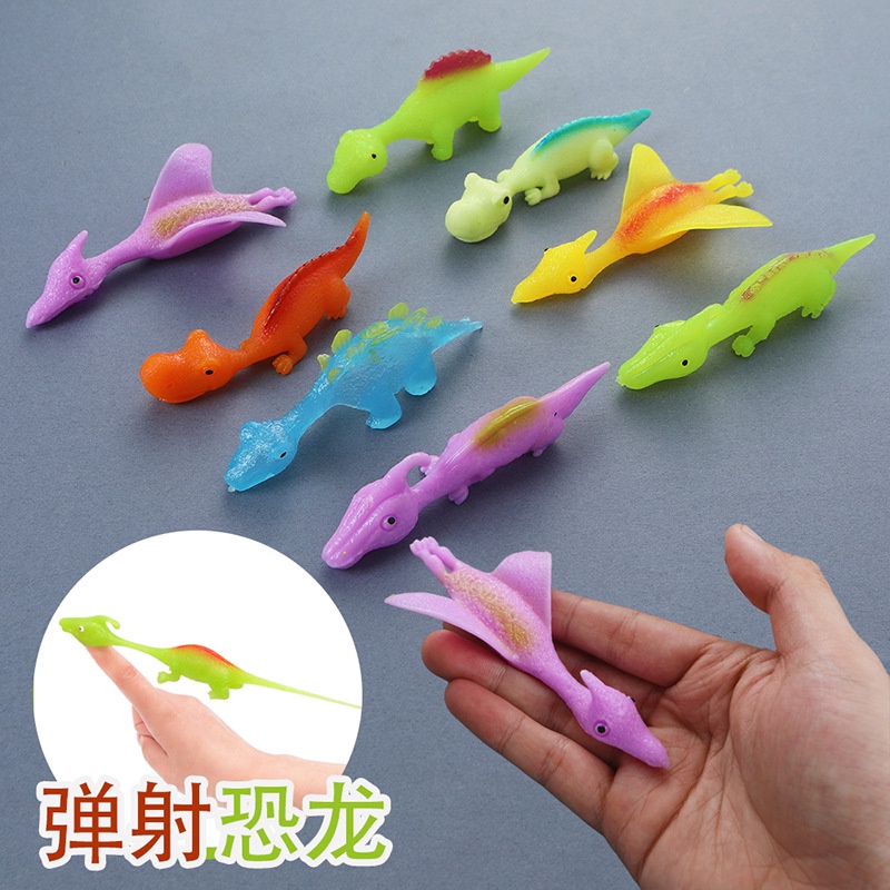 Creative Dinosaur Finger Catapult Decompression Toy TPR Soft Rubber ...