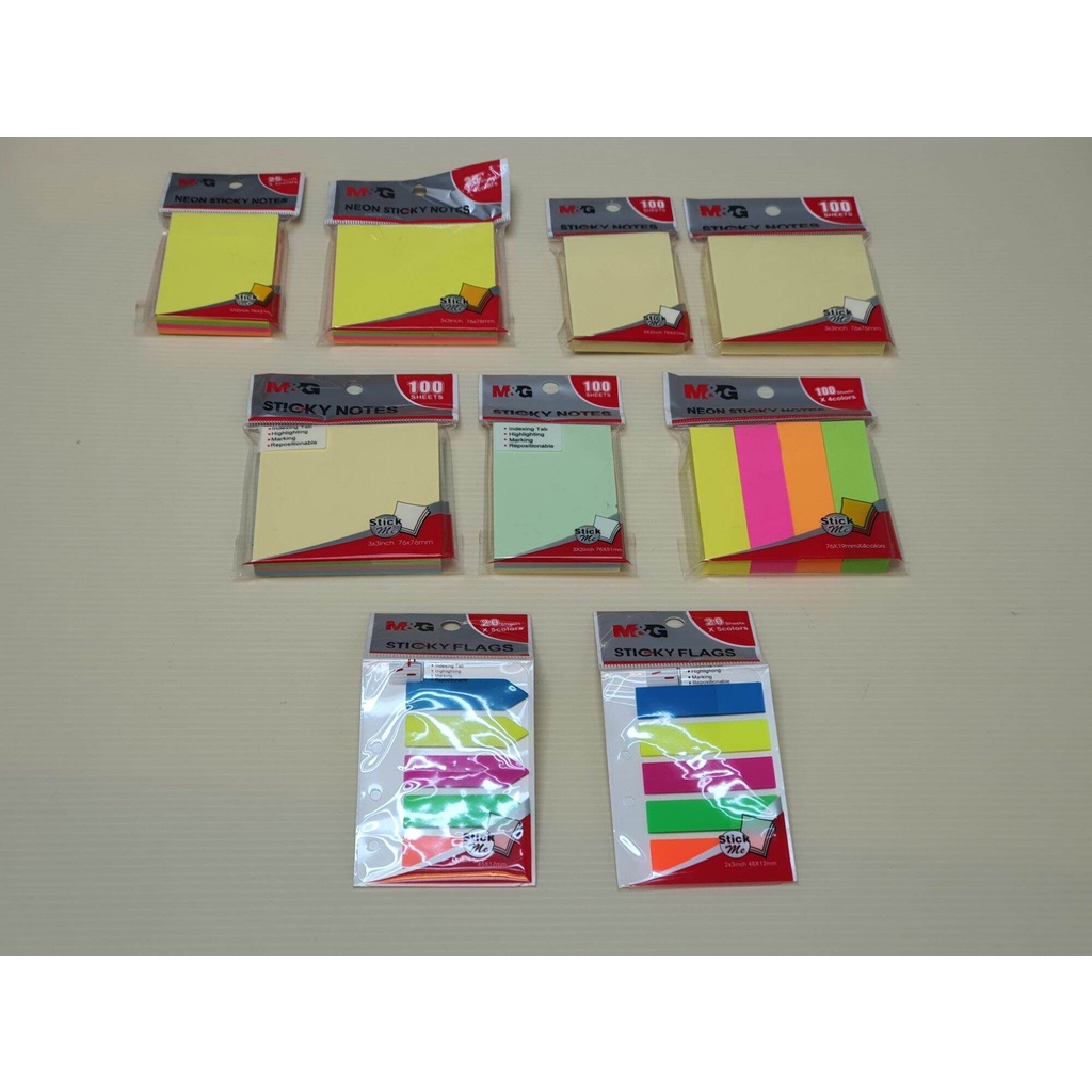 M&G Stick On Sticky Note 2x3 3x3 4color Pastel / Neon | Shopee Malaysia