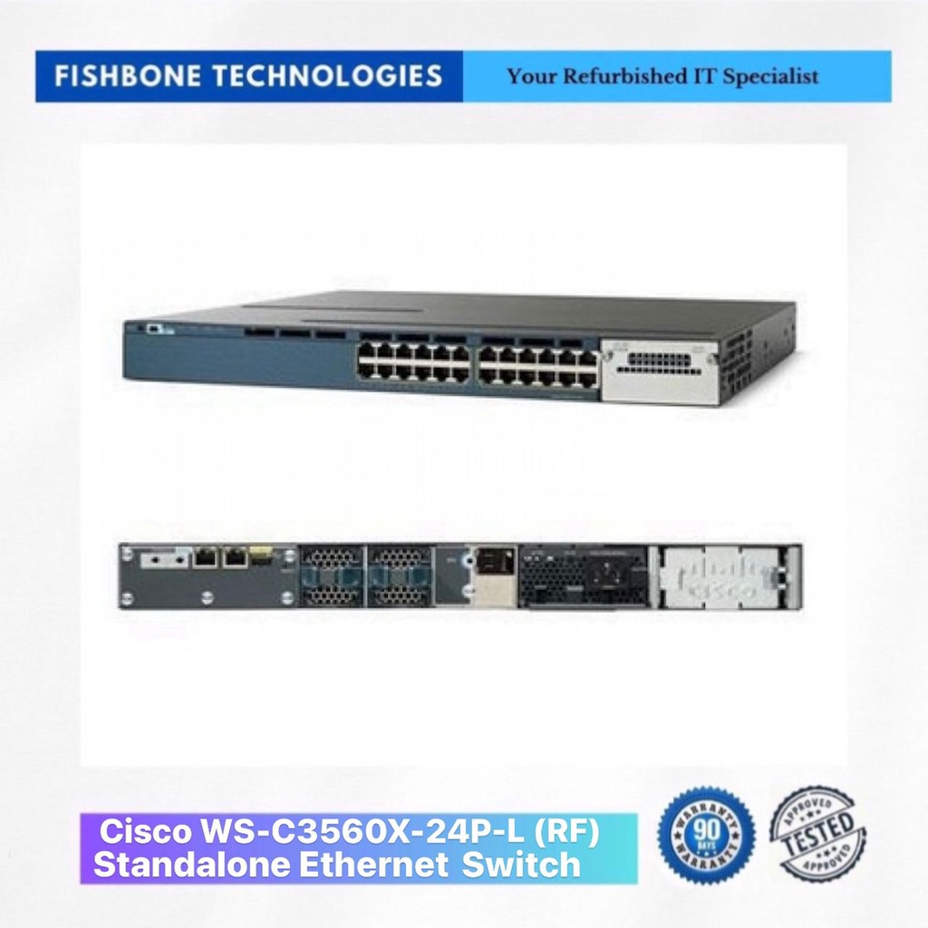 Refurbished CISCO WS-C3560X-24P-L Standalone Ethernet Switch | Shopee ...