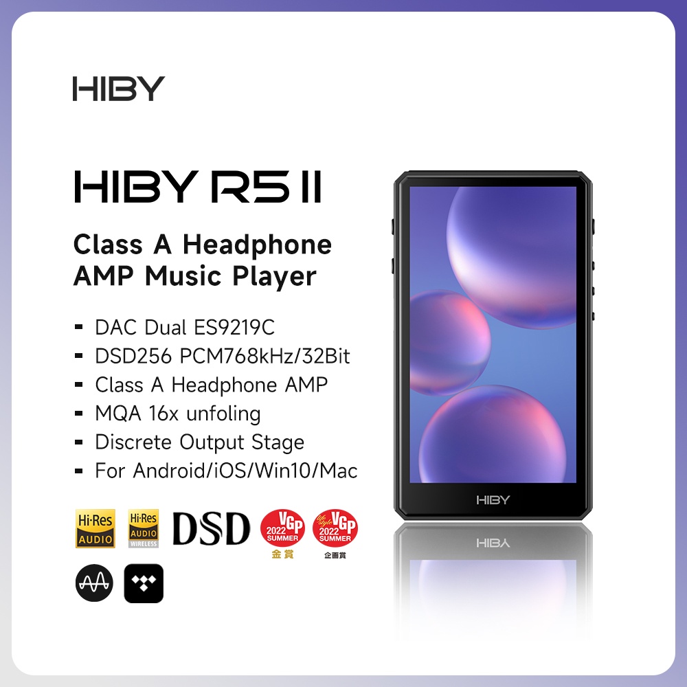 HiBy R5 II/ R5 GEN 2 HiFi Audio Music Player MP3 USB DAC Headphone AMP Bluetooth WIFI MQA DSD ...