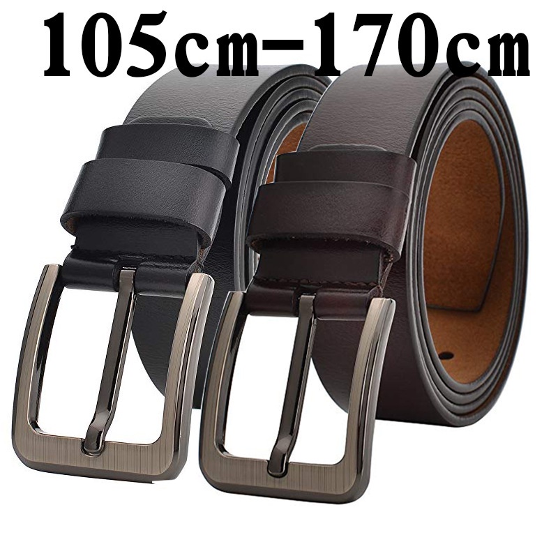 Genuine Leather Men's Long Belt 105 110 120 130 140 150 160 170cm Large ...
