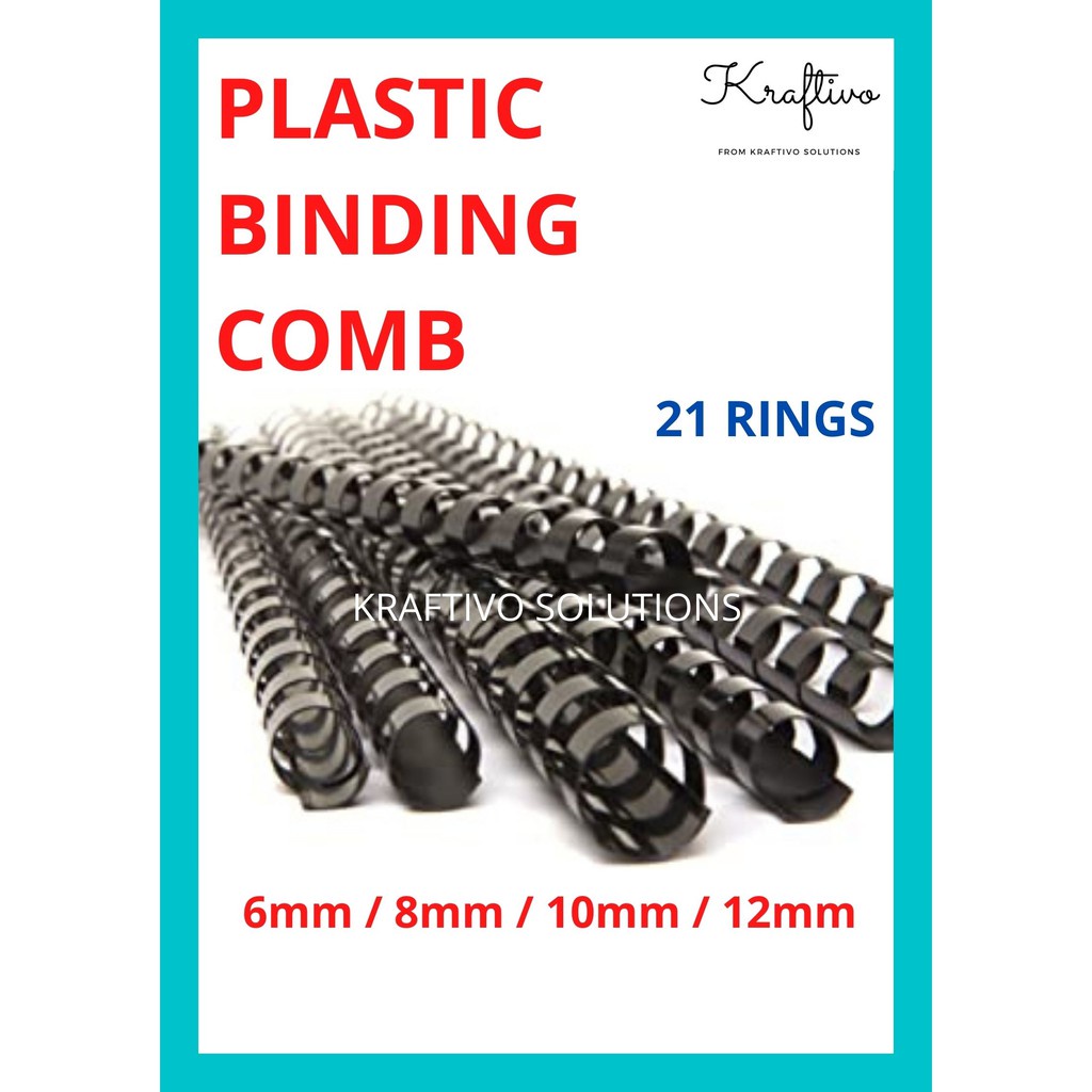 PLASTIC BINDING COMB 21 RINGS ( 8mm / 10mm / 12mm ) | Shopee Malaysia