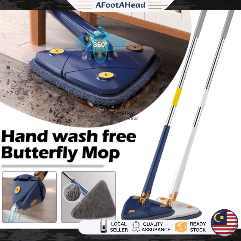 Triangle Mop 360° Rotatable Extendable Adjustable Cleaning Mop for Tub ...