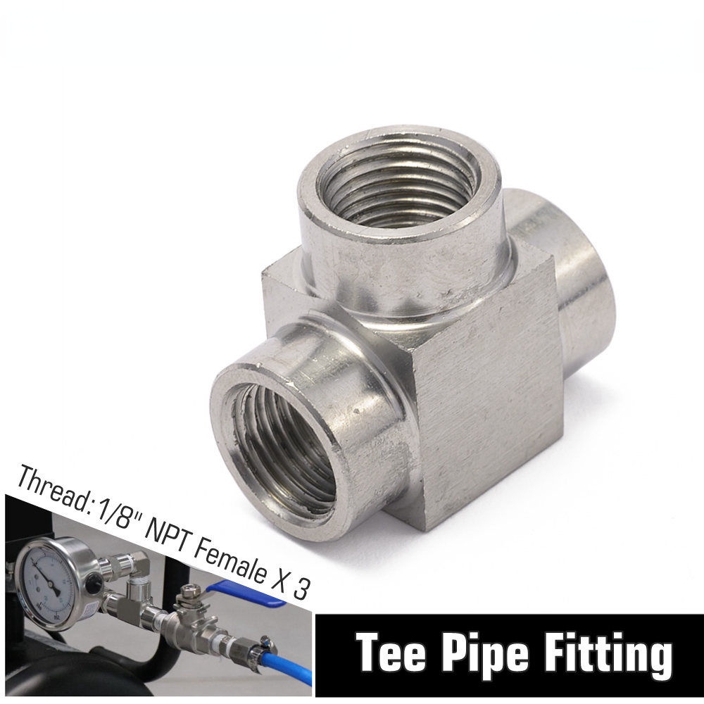 1/8 NPT Female Pipe T Tee Fitting 3 Way SS304 Fitting For Fluid ...