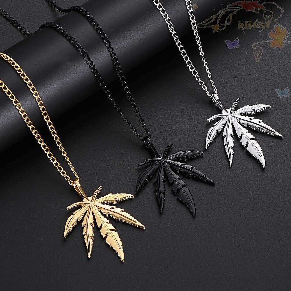 BLISS Maple Leaf Necklace Couples Charm Leaf Pendant Metal Chains Leaf ...
