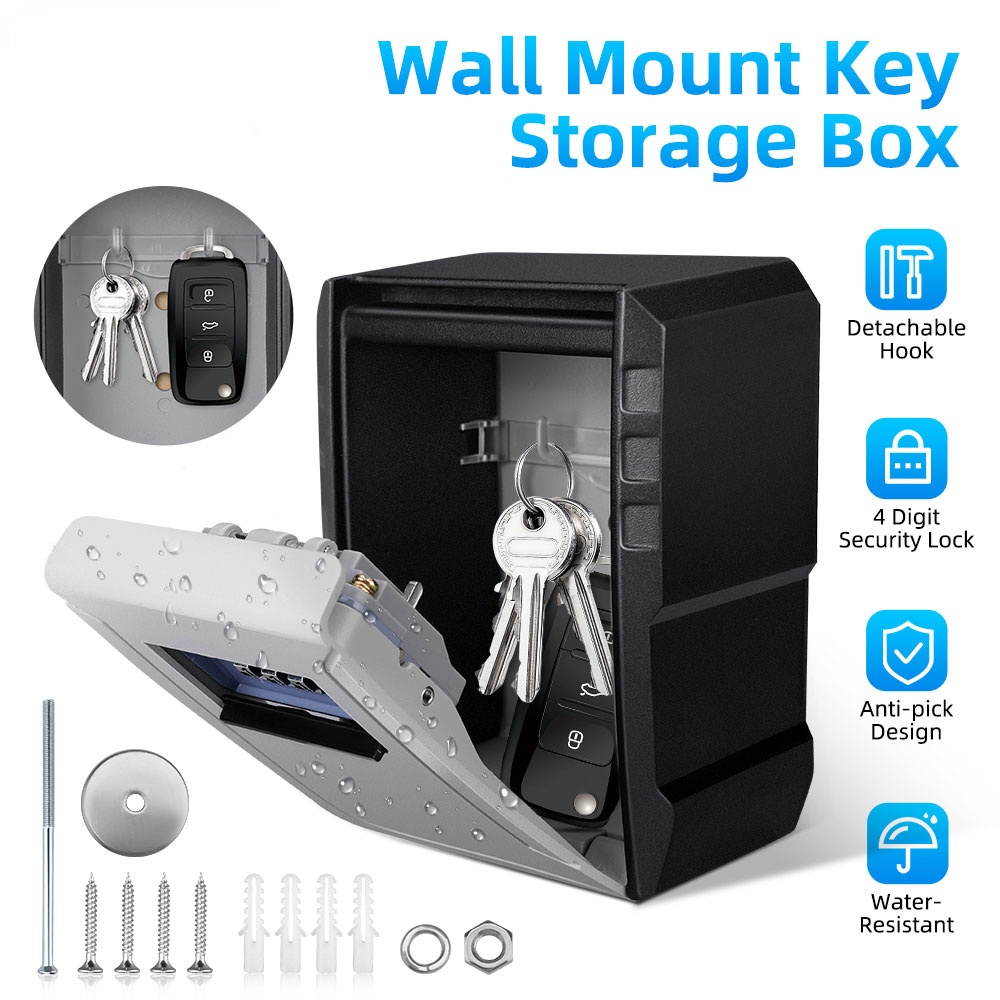 Padlock Key Box Storage Password Metal Quality Anti-Theft Lock Outdoor ...