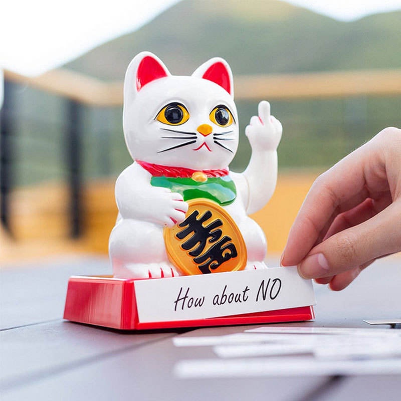 Luckycat Vertical Middle Finger Funny Lucky Cat Home Decoration ...