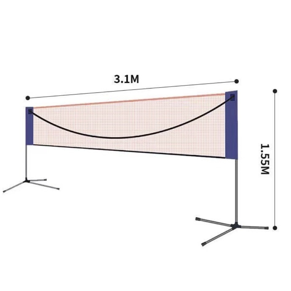READY STOCKPortable Badminton Net 3.1/4.1/5.1/6.1m tennis net rack ...