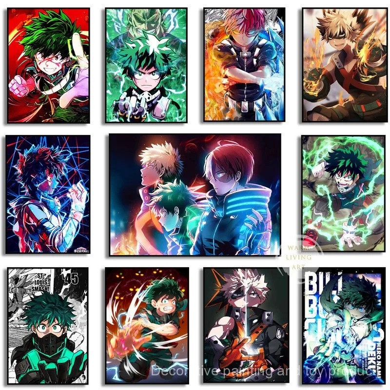 My Hero Academia Deku Posters Anime BNHA Midoriya Izuku Canvas Painting ...