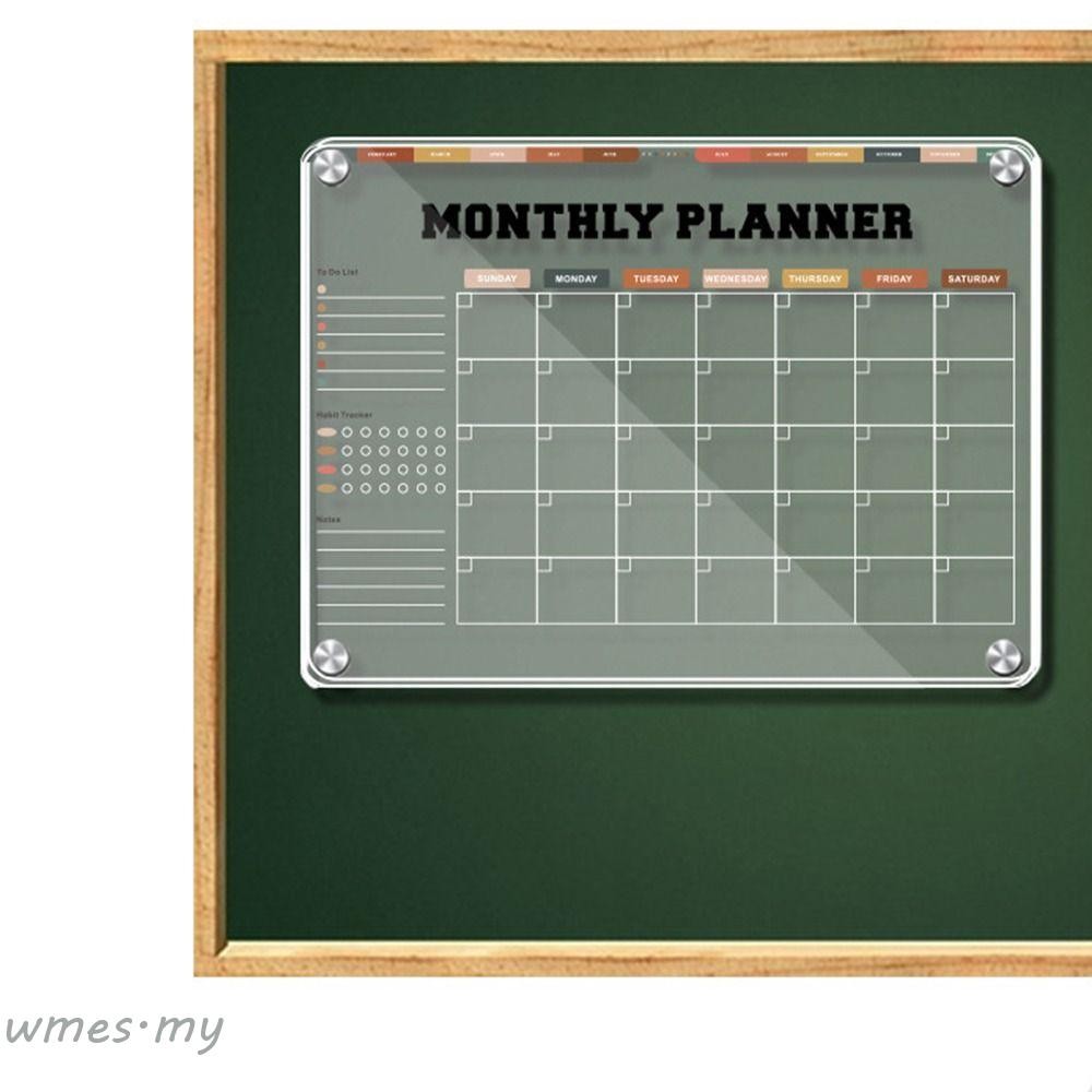 WMES1 Magnetic Acrylic Weekly Planner, Transparent 3D Erasable Memo ...