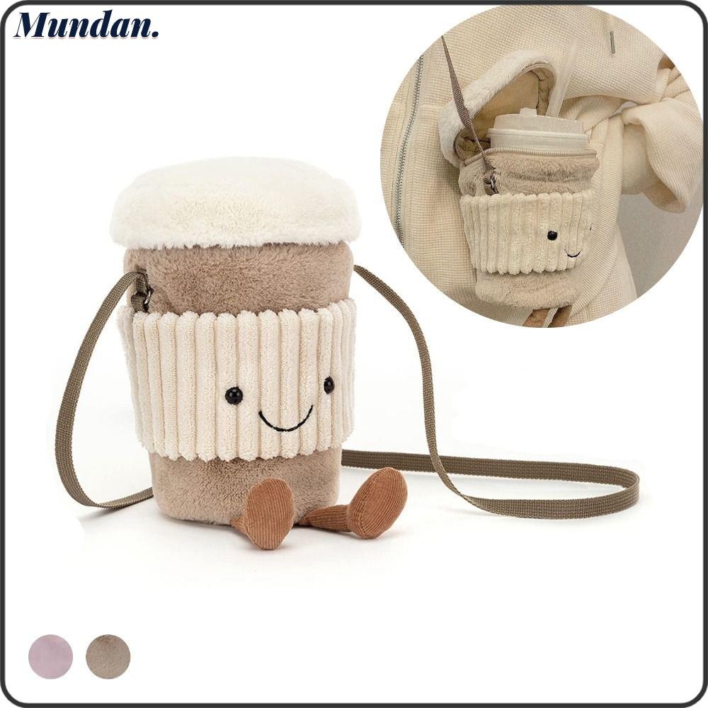 MUNDAN UK Coffee Milk Tea Bag, Plush Cute Crossbody Bag, Gift Soft ...