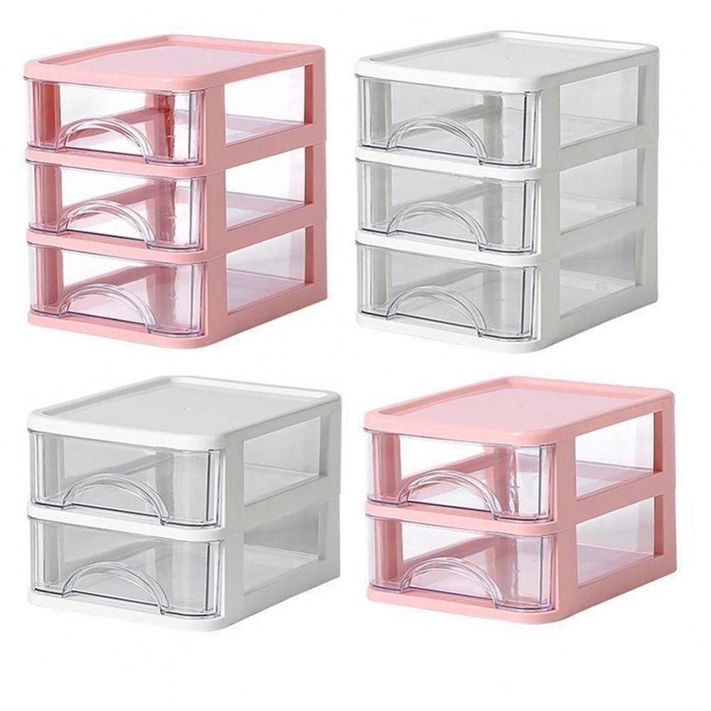 Transparent Drawer Storage Pencil Box Desk Plastic Mini Bedroom Storage ...