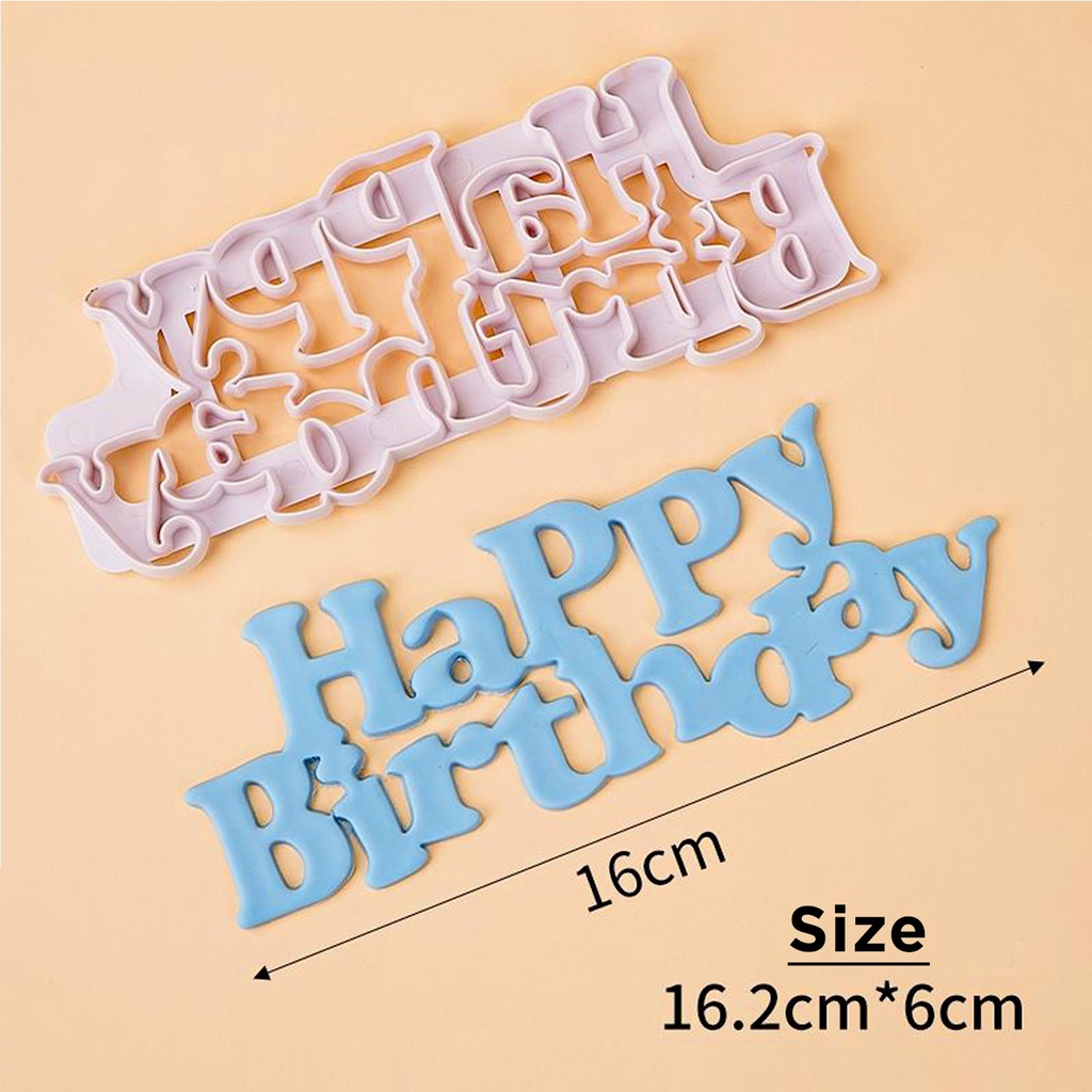 Happy Birthday Cutter Fondant Tools Cake Stamp Mold Cookies Mould ...