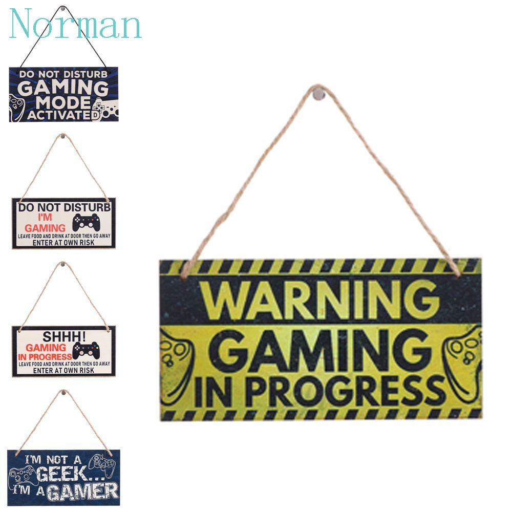 NORMAN Gaming Room Sign Wood Novelty Gamer Gifts Gaming Room Man Cave ...