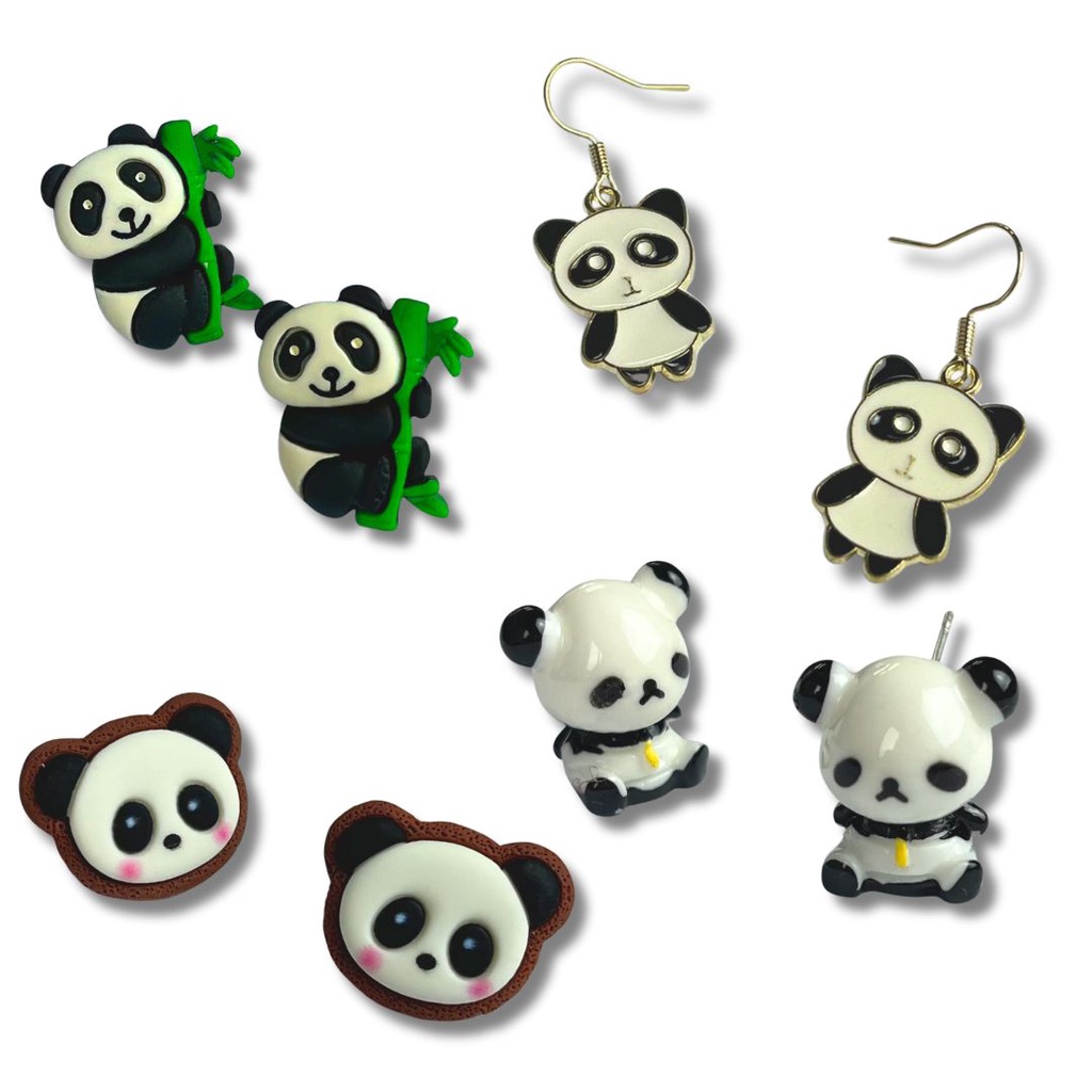 Cute Panda Design Stud Earrings For Women Girls Fashion Ear Jewelry ...