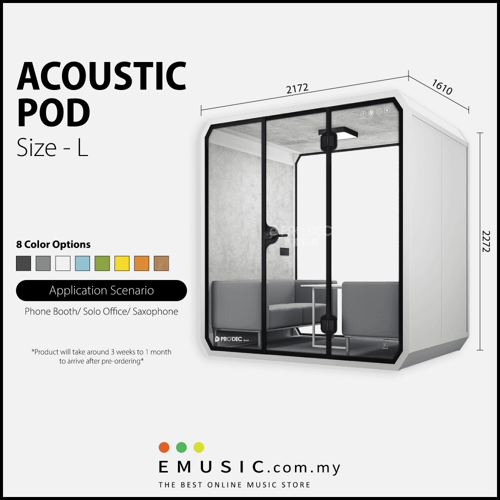 *Pre-Order* PRODEC Soundproof Acoustic Pod in L size with Round Corner ...