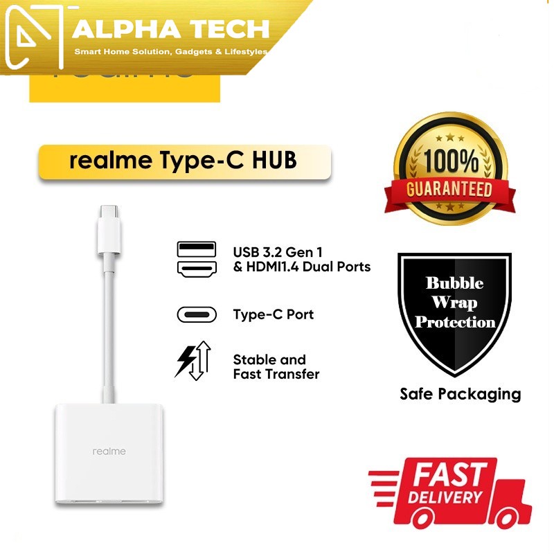realme Type-C HUB - USB3.2 Gen1 & HDMI1.4 Dual Ports | Type-C Port ...