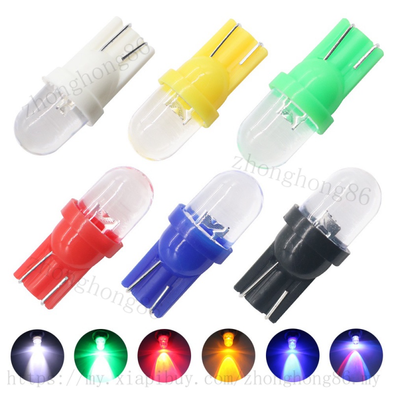 R RGB Car LED Indicator Wide Light T10 Colorful Small Bulb Color ...
