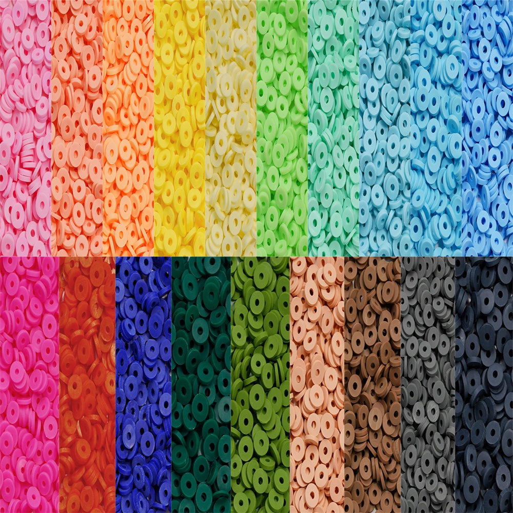 St.kunkka 350pcs 6MM Soft Pottery Beads Flat Round Beads Gasket Soft ...